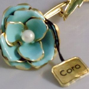 Coro | Jewelry | Coro Blue Flower Brooch Nwt | Poshmark